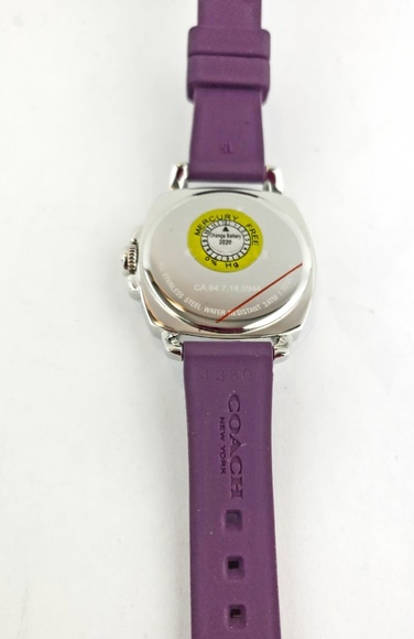 Coach | Accessories | Coach Womens Boyfriend Purple Logoembossed Watch ...